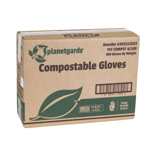GuestSupply US | Handgards Planetgards Compostable Gloves, Large, Translucent Green